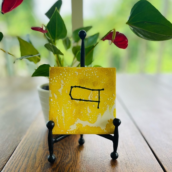 Hand Crafted | Accents | Yellow Gemini Zodiac Constellation W Pink ...